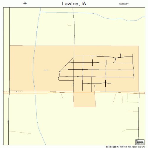 Large Street & Road Map of Lawton, Iowa IA - Printed poster size wall ...