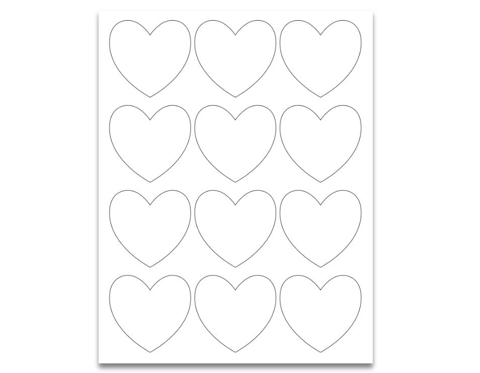 Amazon.com: Sticker Labels: (Heart stickers (Blank White)) : Handmade ...