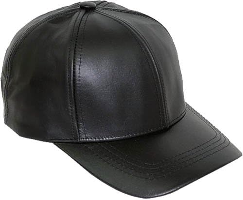 Black Deluxe Genuine Leather Baseball Cap Hat Made In The USA at Amazon ...