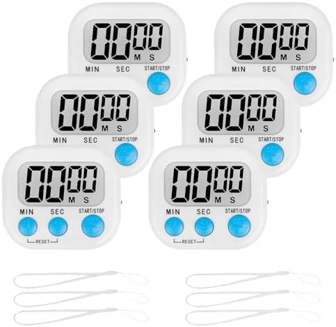 Amazon.com: ZILLEEN Kitchen Timer Digital with Magnetic Back for Kids Classroom, White 6 Pack ...