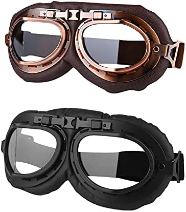 Amazon.com: Nuoxinus Motorcycle Goggles, Vintage Aviator Pilot Style ...