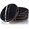 Amazon.com | Viski Black Marble Coasters - Round Black Coasters for ...