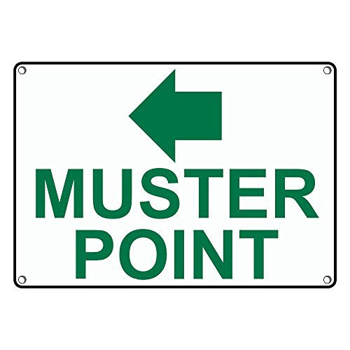 Amazon.com: Weatherproof Plastic Muster Point [ Left Arrow ] Sign with ...