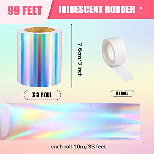 Snapklik.com : 99 Feet Iridescent Bulletin Board Borders Holographic ...
