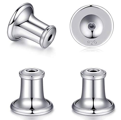 Amazon.com: Catinee 2 Pairs Screw on Earring Backs,925 Sterling Silver ...