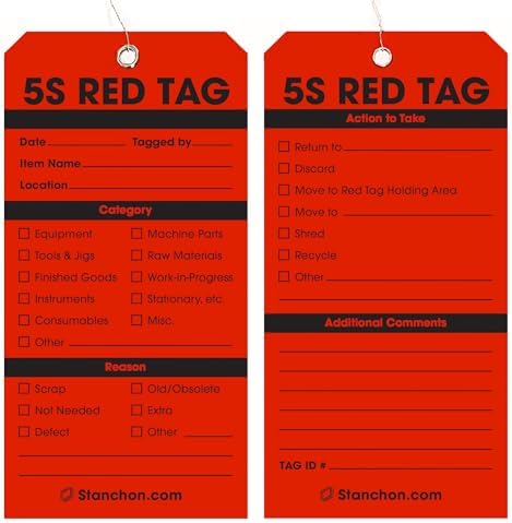 Amazon.com : 500 Pack Rejected Tag, Size #5, Red 4-3/4" x 2-3/8 ...