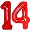 Amazon.com: Giant 40 Inch Red Number 33 Balloon Red 33th Birthday ...