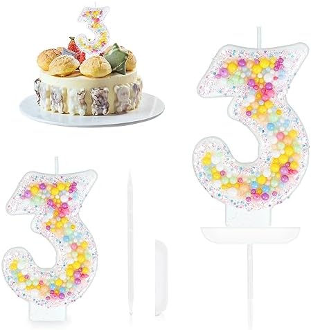 3rd Birthday Candles Number 3 Pink Rainbow Birthday Party Cloud Rainbow ...