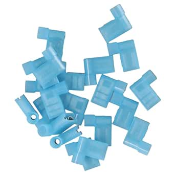 SHUATI 100PCS Blue 16-14 AWG Female Spade Wire Connectors, Right Angle ...