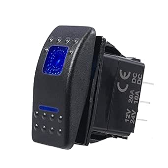 DAMAVO YMS007 12V 20Amp 7 Pin Momentary Waterproof Rocker Switch Toggle ...
