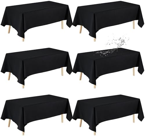 Amazon.com: ITWMTTO 10 Pack Black Tablecloth for Rectangle,60x102 Inch Polyester Tablecloths for ...