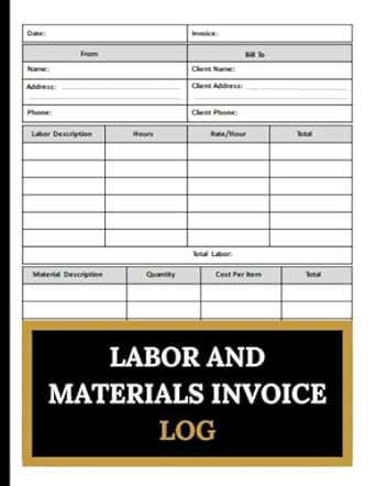Amazon.com: Labor and Materials Invoice Log: A Comprehensive Record ...