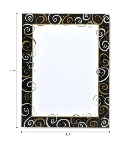 Snapklik.com : Gartner Studios Gold And Silver Swirl Border Stationery ...