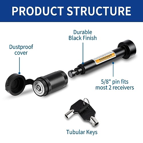 Snapklik.com : METOWARE Keyed Alike Trailer Hitch Receiver & Coupler ...