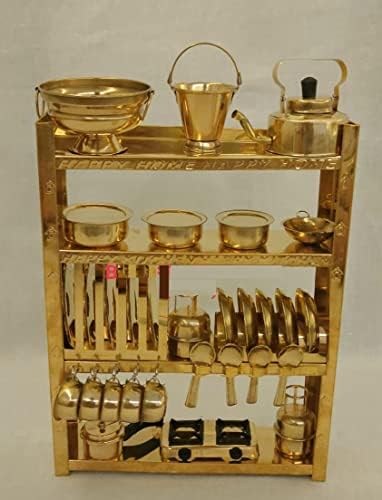 Buy Tirtha Enterprises Handcrafted Brass Miniature Kitchen Set ...