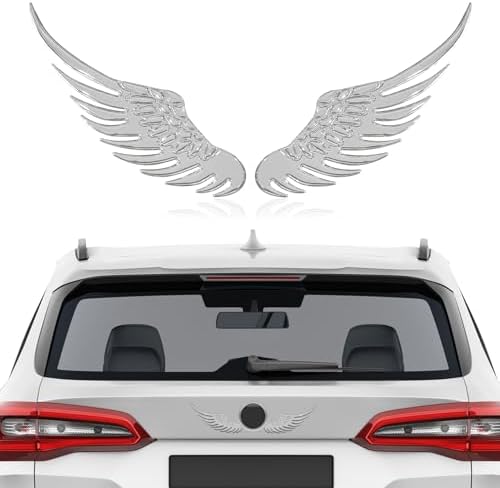 Amazon.com: Lecctso 2PCS Car Angel Wings Sticker, Car Emblem, Alloy ...