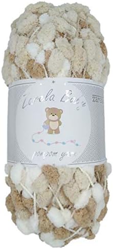 Zarela Baby Pom Pom Yarn Wool (08 Brown Mix) : Amazon.co.uk: Home & Kitchen