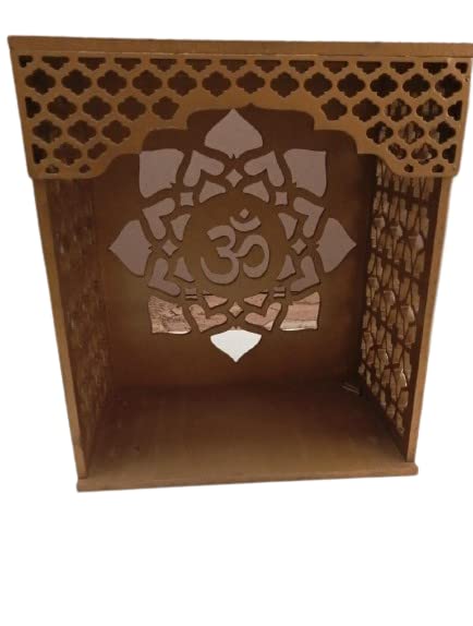 KANHA CRIATION MDF Wooden Mandir for Home Puja Ghar Small Temple Stand ...