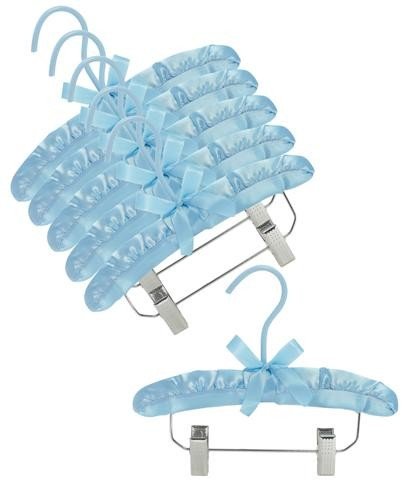 Amazon.com: Only Hangers 10" Light Blue Baby Satin Padded Hangers with ...