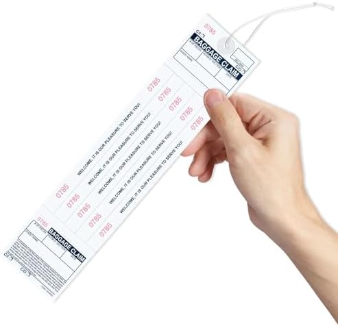 Amazon.com: Hotel Luggage Claim Tag with String, Serial Numbering, and ...