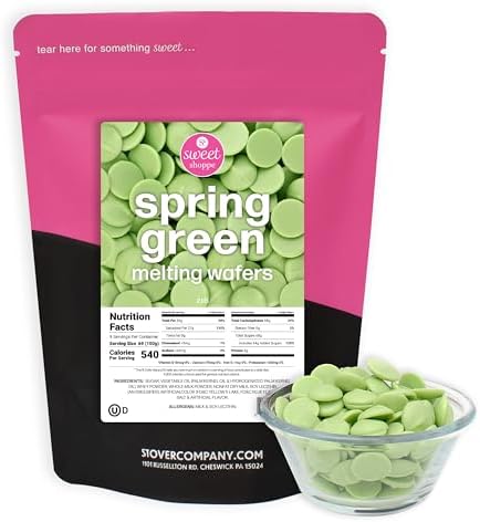 Amazon.com : Sweet Shoppe Spring Green Colored Melting Wafers, Light ...