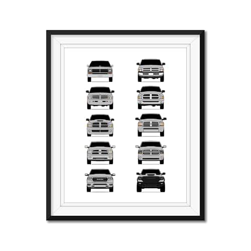 Amazon.com: Custom Car Posters History of Dodge Ram Pickup Truck ...