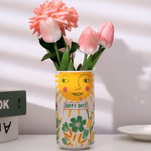 Amazon.com: Creative Co-Op Ceramic Vase with Painted Bird Designs ...