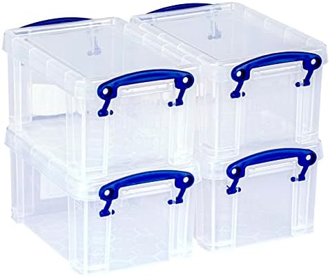 Amazon.com: Really Useful Plastic Storage Box 0.7 Litre Clear (Pack of ...