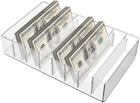 Amazon.com: QZONELIFE Large Acrylic Money Holder Cash Organizer 8 ...