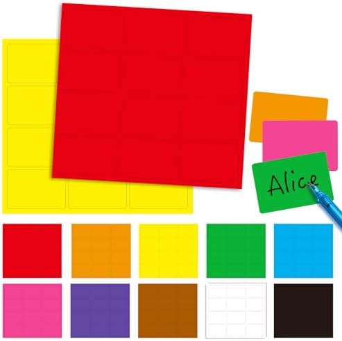 Amazon.com : 1000 Pieces Rectangular Colored Labels Stickers 3 x 2 Inch ...