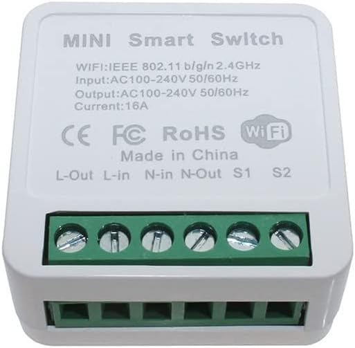 Mini 16A Smart Wireless WIFI Switch 2.4GHz, 16A, AC100-240V, Remote ...