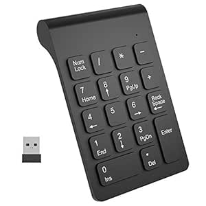 PRAV® Wireless 2.4GHz 18 Keys Number Pad Numeric Keypad Keyboard for Laptop PC & N4Q1 : Amazon ...