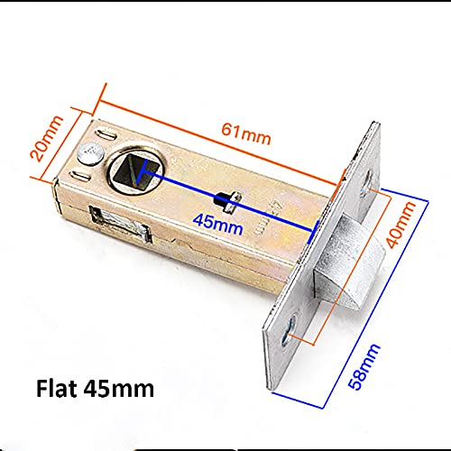Boxonly Flat Tubular Mortice Latch 45mm Stainless Steel Door Latch Sprung Lever Door Handles ...