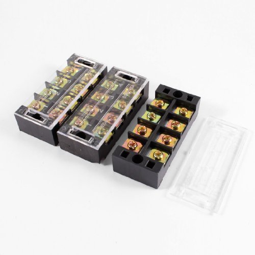 3NH® 3 Pcs 600V 45A 4 Positions 4P Dual Rows Covered Barrier Terminal ...