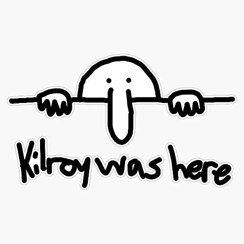 Amazon.com: Kilroy was Here Drawing and Text Sticker Vinyl Bumper ...