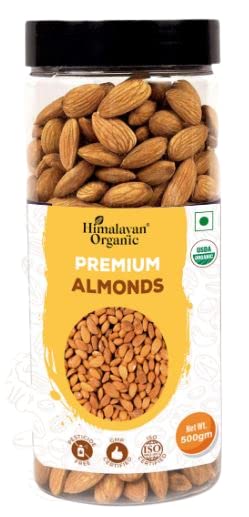 Himalayan Organic Premium Dried Almonds 500G | Raw Badam | Natural ...