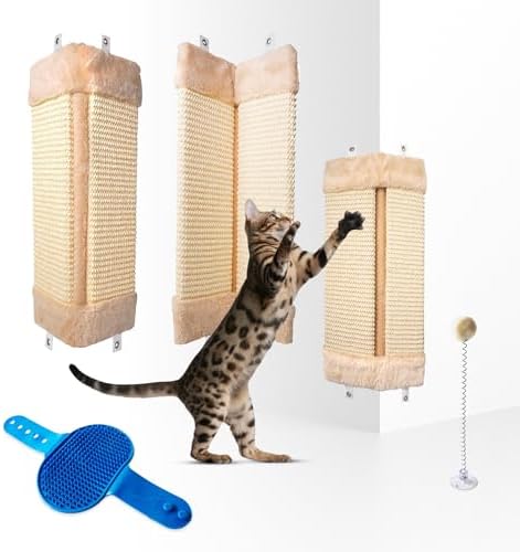 Amazon.com : Corner Cat Scratcher - 3 Pack Wall Mounted Scratch Pads ...