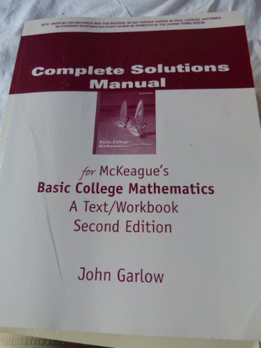 Complete Solutions Manual for McKeague's Basic College Mathematics ...