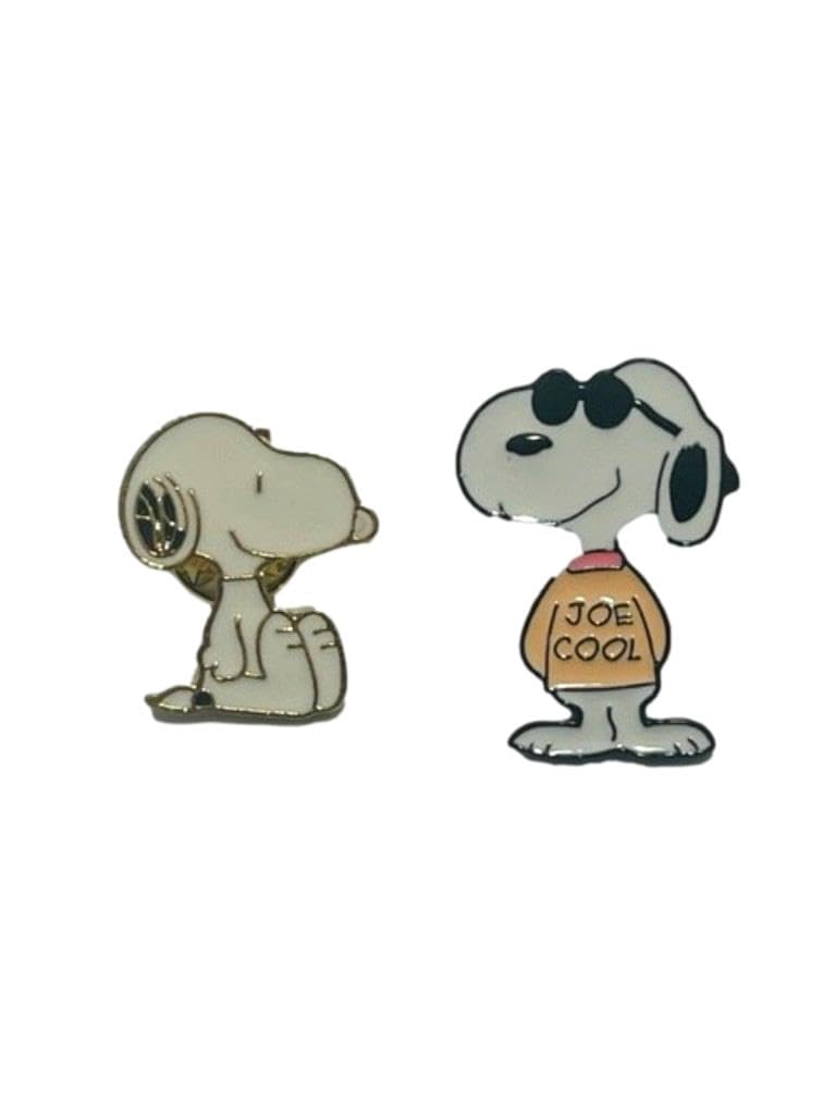 Amazon.com: Snoopys Cartoon Dog Characters Set of 2 Enamel Metal Pins ...