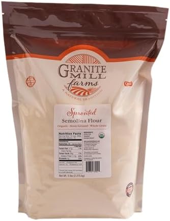 Amazon.com : Granite Mill Farms Sprouted Organic Semolina Flour, 5 lb ...