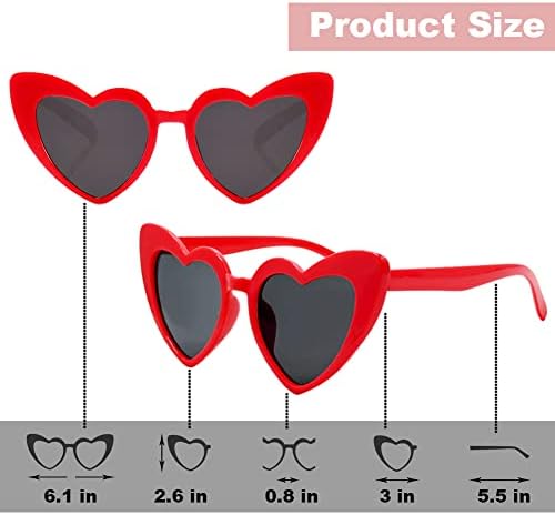 Amazon.com: Valentines Heart Sunglasses Set, 6 Pack Valentine's Day ...