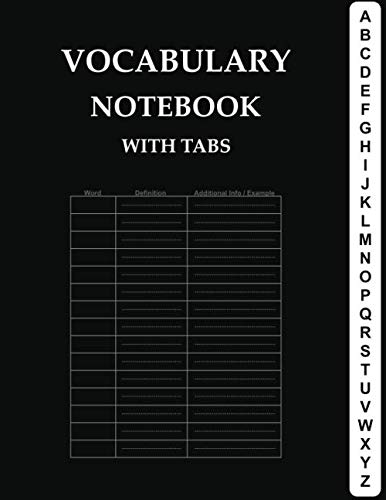 Vocabulary Notebook with Tabs: 8.5 x 11 Notebook 3 Columns Large | A-Z ...