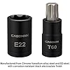 CASOMAN 25 Piece Torx Bit Socket and Female External Socket Set, 13 Star Socket Bits (T8- T60 ...