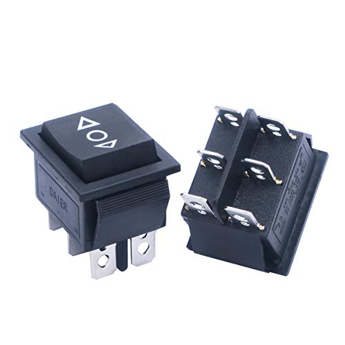 mxuteuk 3pcs 12V Momentary Rocker Switch 6Pin DC DPDT Motor Polarity ...