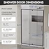 Findepot 38-42" W x 71" H Pivot Glass Shower Door, Pivot Shower Door with 1/4"(6mm) Clear Glass ...