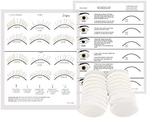 Amazon.com: Wispy Eye Shape Chart & 20 PC Sponges for Lash Practice ...