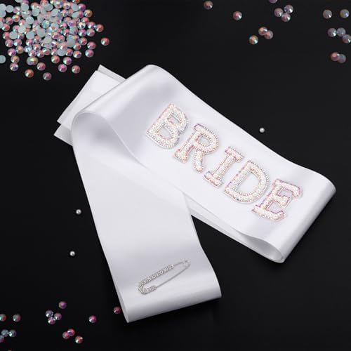 Amazon.com: Etercycle Bride Sash, Bride To Be Sash Bridal Gifts, White ...