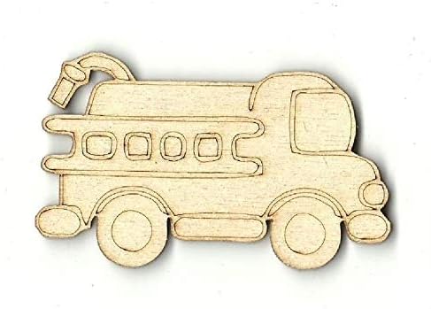 Amazon.com: Fire Engine - Laser Cut Out Unfinished Wood Shape Craft ...
