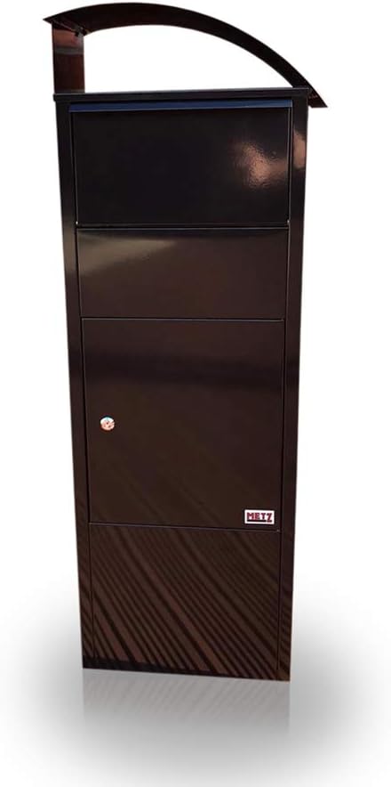 METZ Large Black Lockable Letter Box Post Mail Letterbox Drop Tall ...