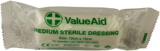 Value Aid Medium Sterile Dressing - 12cm x 12cm - Single : Amazon.co.uk ...